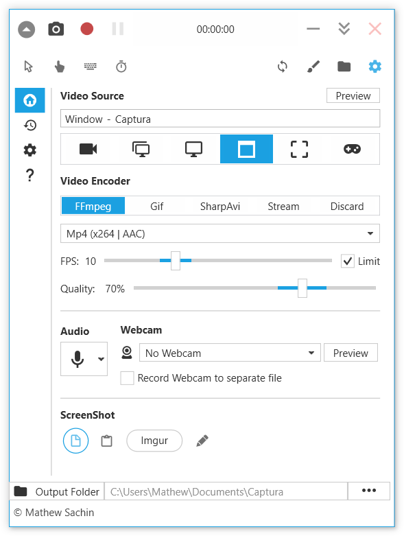 Captura Open source Free Screen Capture App For Windows